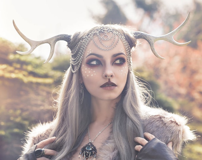 Purple Antler Headdress Birds Nest Headdress Faun Antlers - Etsy