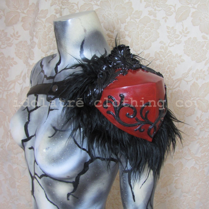 Rococo Filigree Fur Lined Pauldron Armor | Etsy