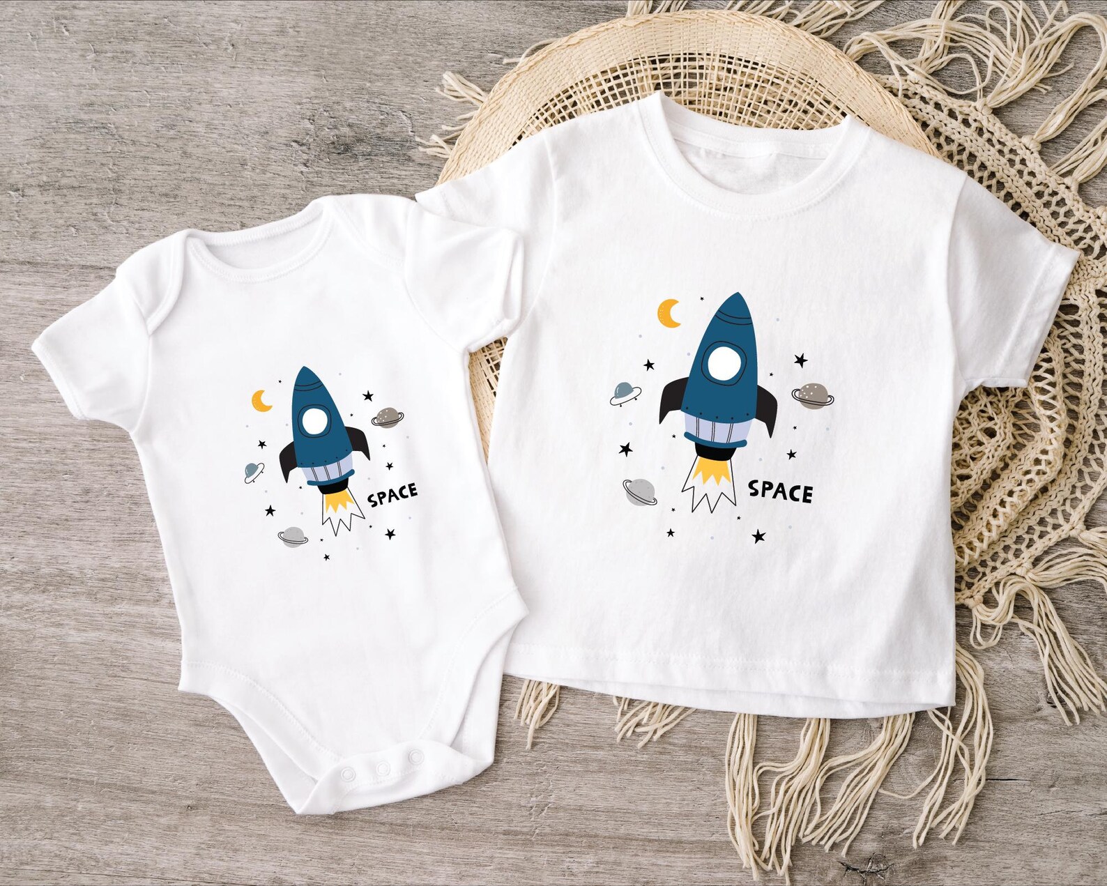 Rocket Ship Baby Outfit: Space Toddler Shirt, Matching Sibling Set - Etsy