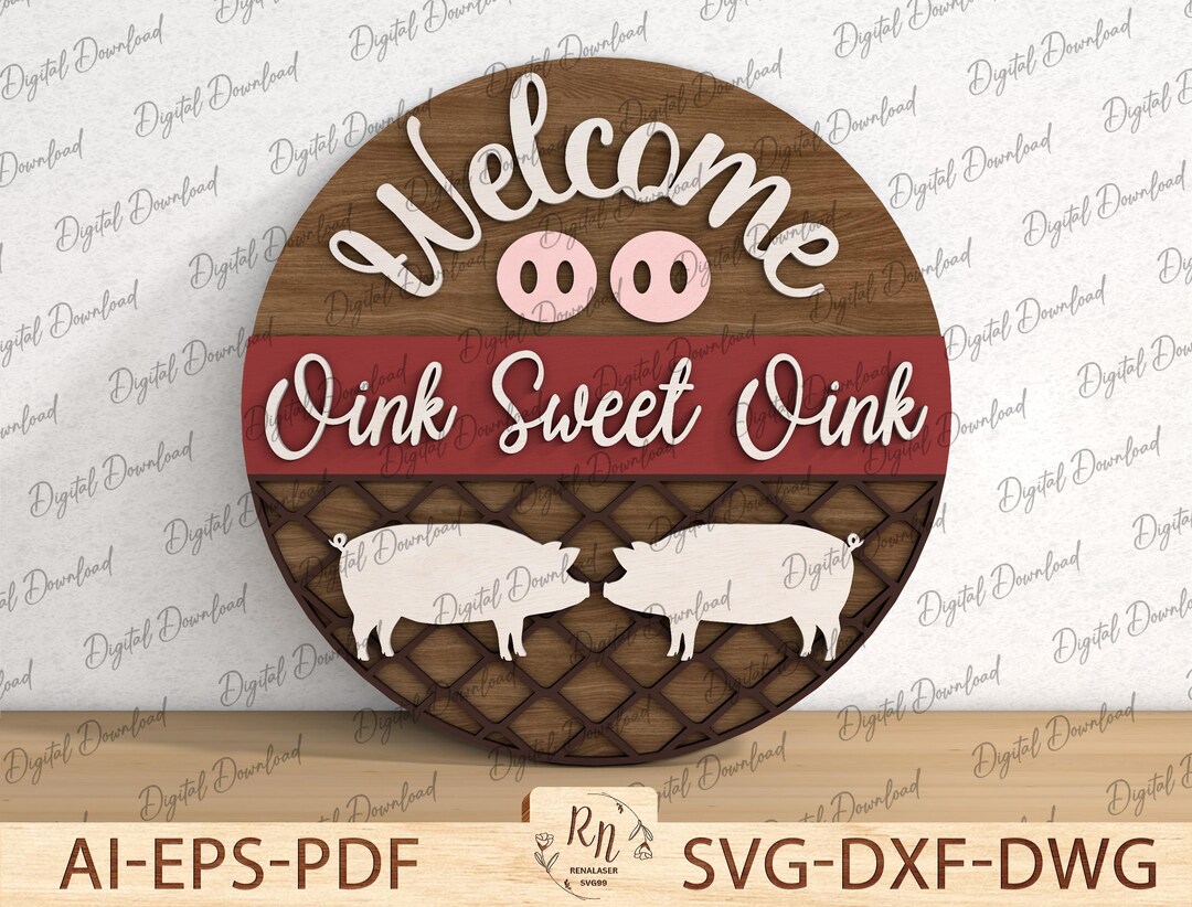 Farmhouse Door Sign Cut File,farmhouse Round Hanger Svg, Layered Farm ...