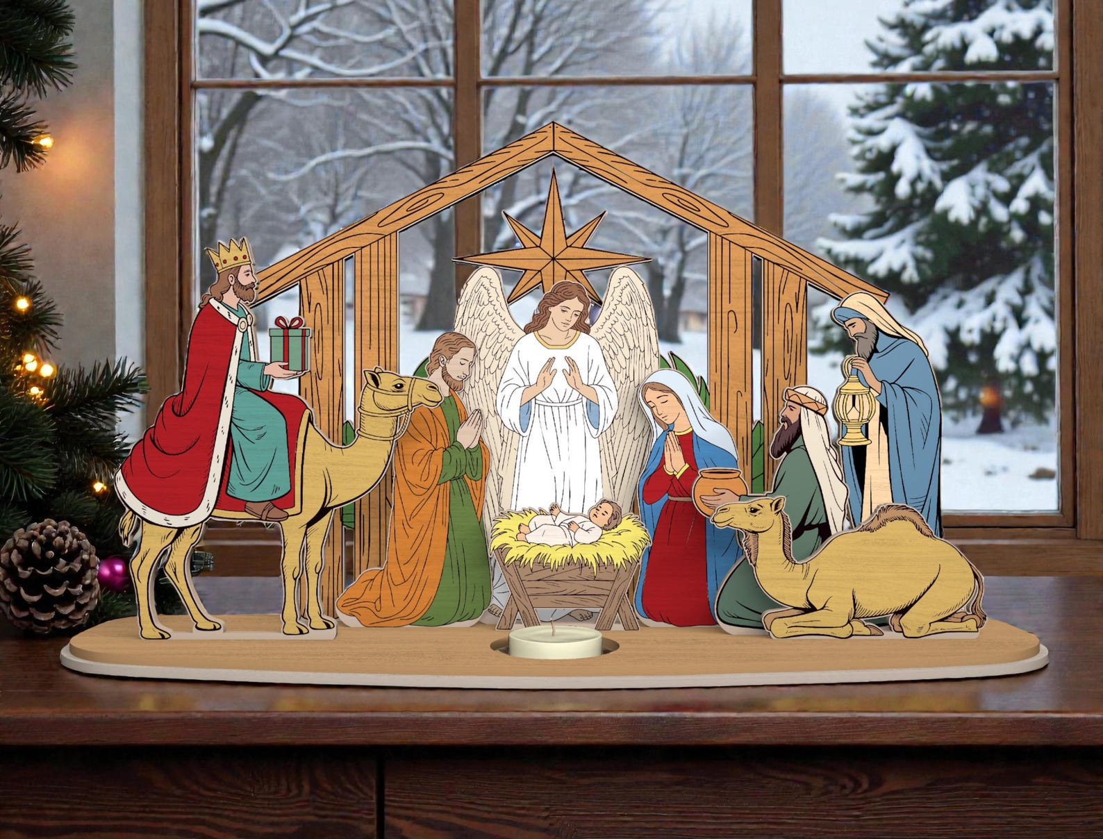 Nativity Scene SVG, 3D Layered Nativity SVG, Christmas Manger Cut File ...