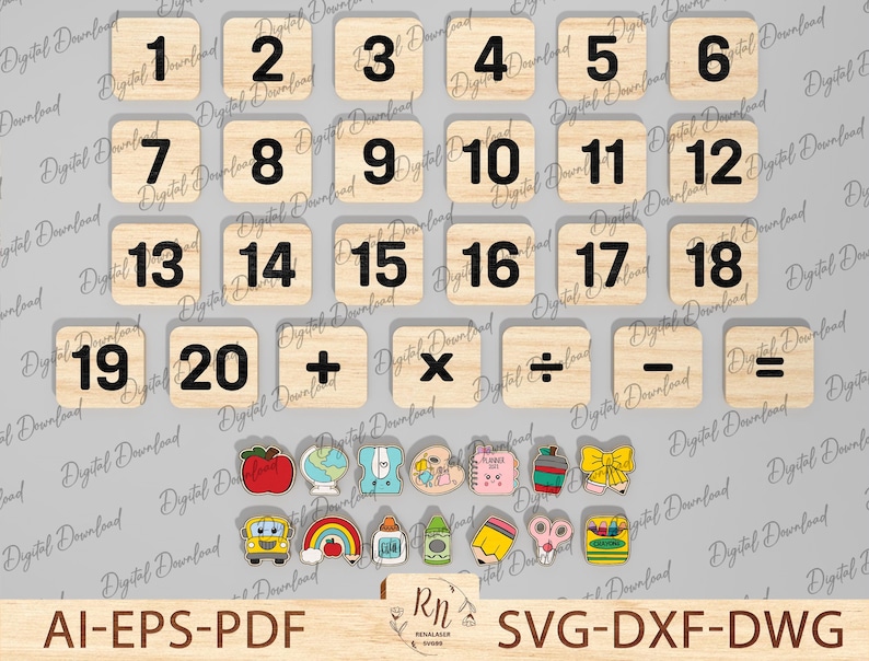 Montessori Math Toys Laser Cut File Svg, Educational Puzzles SVG Files ...