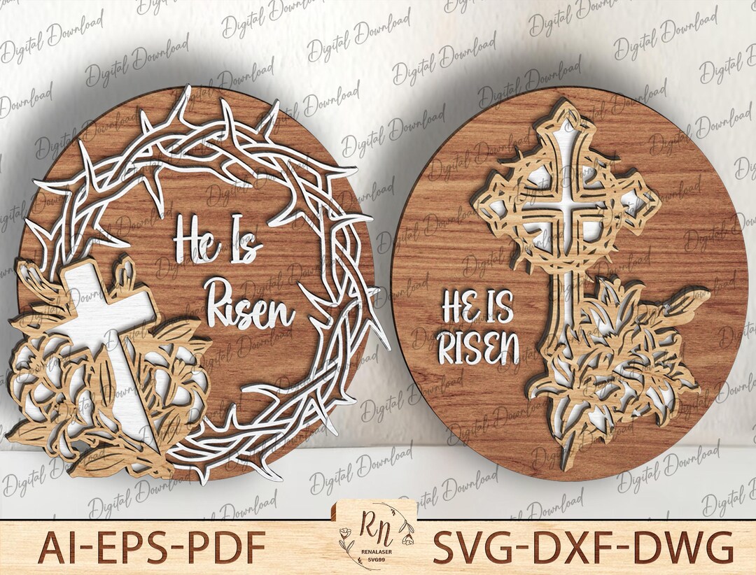 Empty Tomb He is Risen Religious Svg Laser Cut, Easter Decor, Christian ...