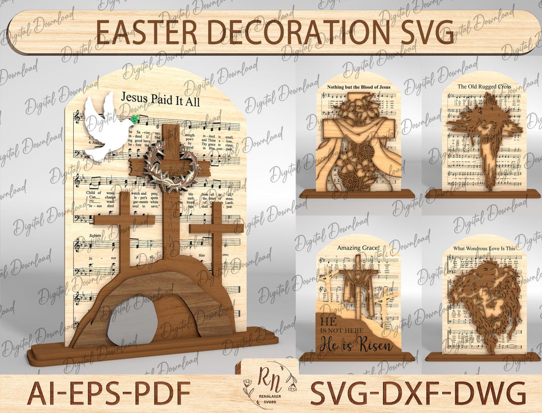 Religious Easter Svg, Easter Svg Files, Easter Laser Cut, Easter Files ...