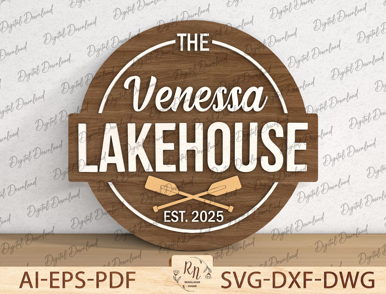 Custom Lake House Sign SVG, Personalized Cabin Decor Laser Cut File ...