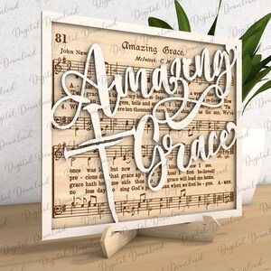 Amazing Grace Stand Decor Laser Cut Svg,amazing Grace Files Svg ...