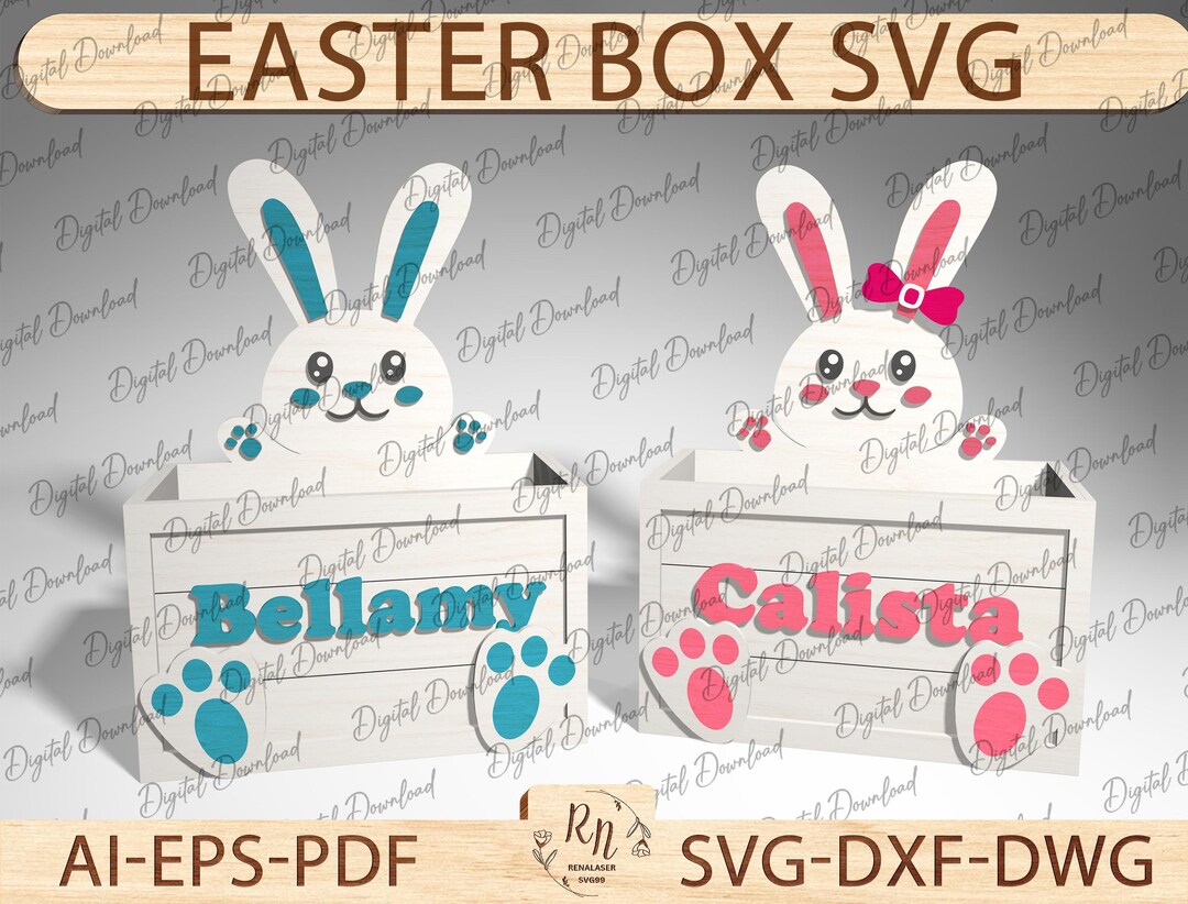 Easter Box Svg Laser Cut File, Easter Decoration Laser Cut, Glowforge ...