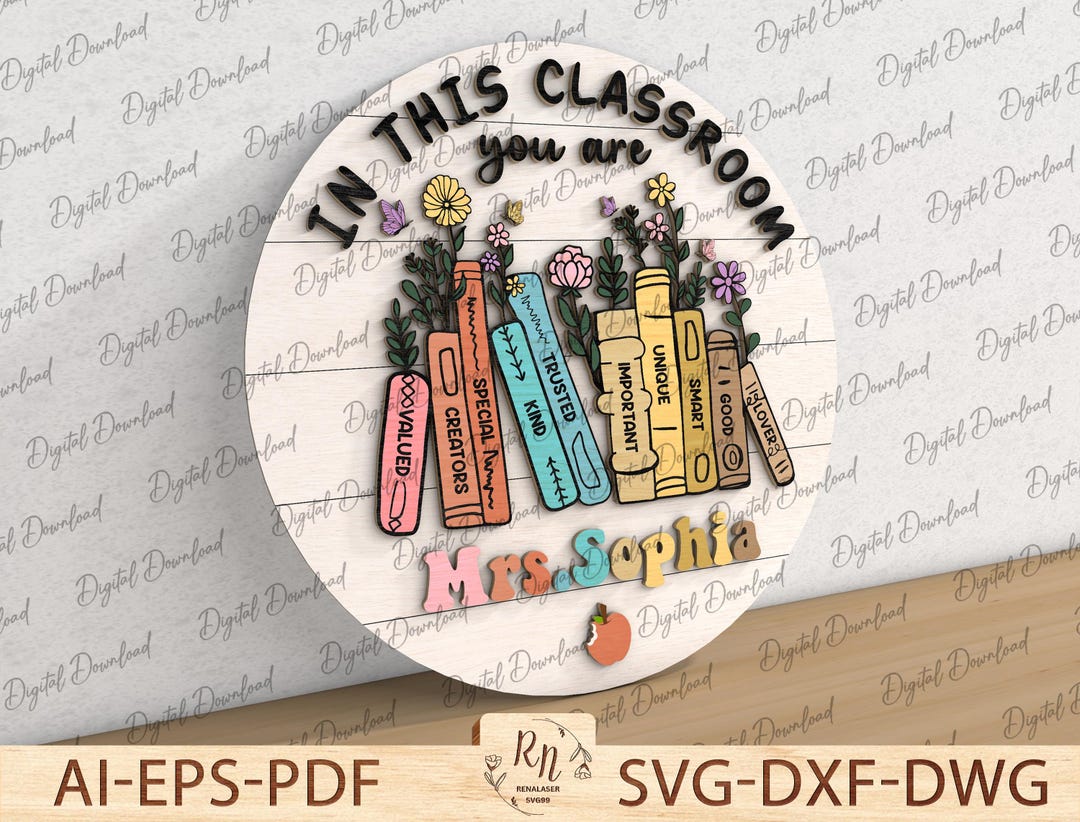 Personalized 3D Teacher Sign, Custom Teacher Name Welcome Sign, Teacher ...