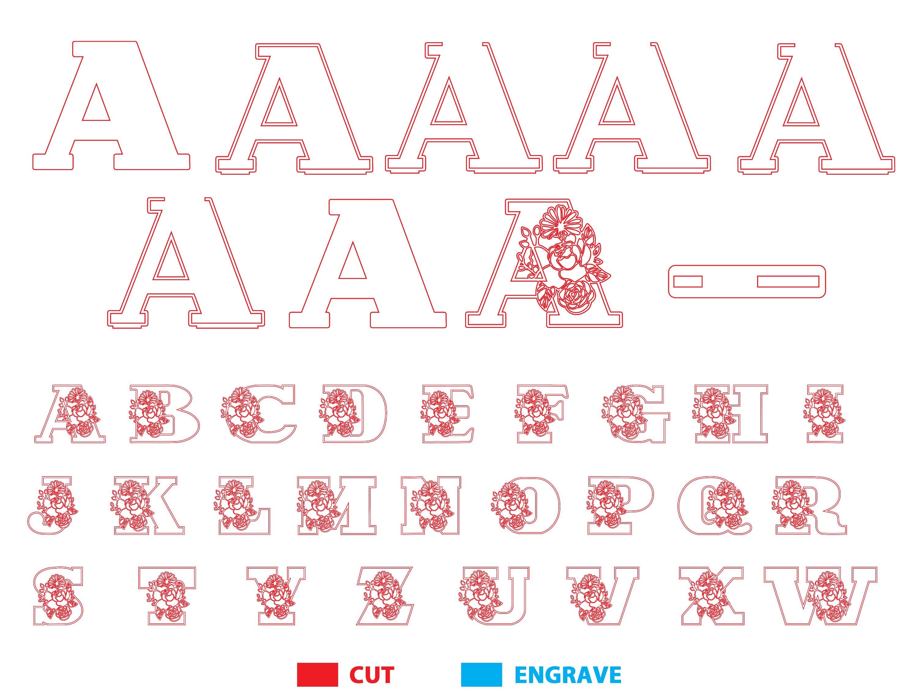 Alphabet Folral Piggy Bank Box Cut File Svg, 3D Letter Piggy Banks ...