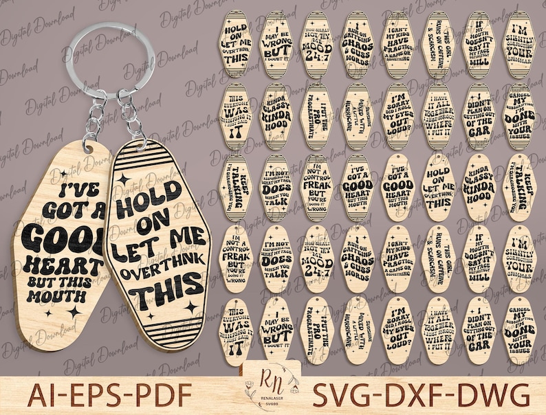 Sarcastic Motel Keychain Svg, Snarky Motel Keychain SVG Bundle, Adult ...