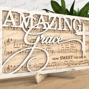 Amazing Grace Stand Decor Laser Cut Svg,amazing Grace Sign Svg ...