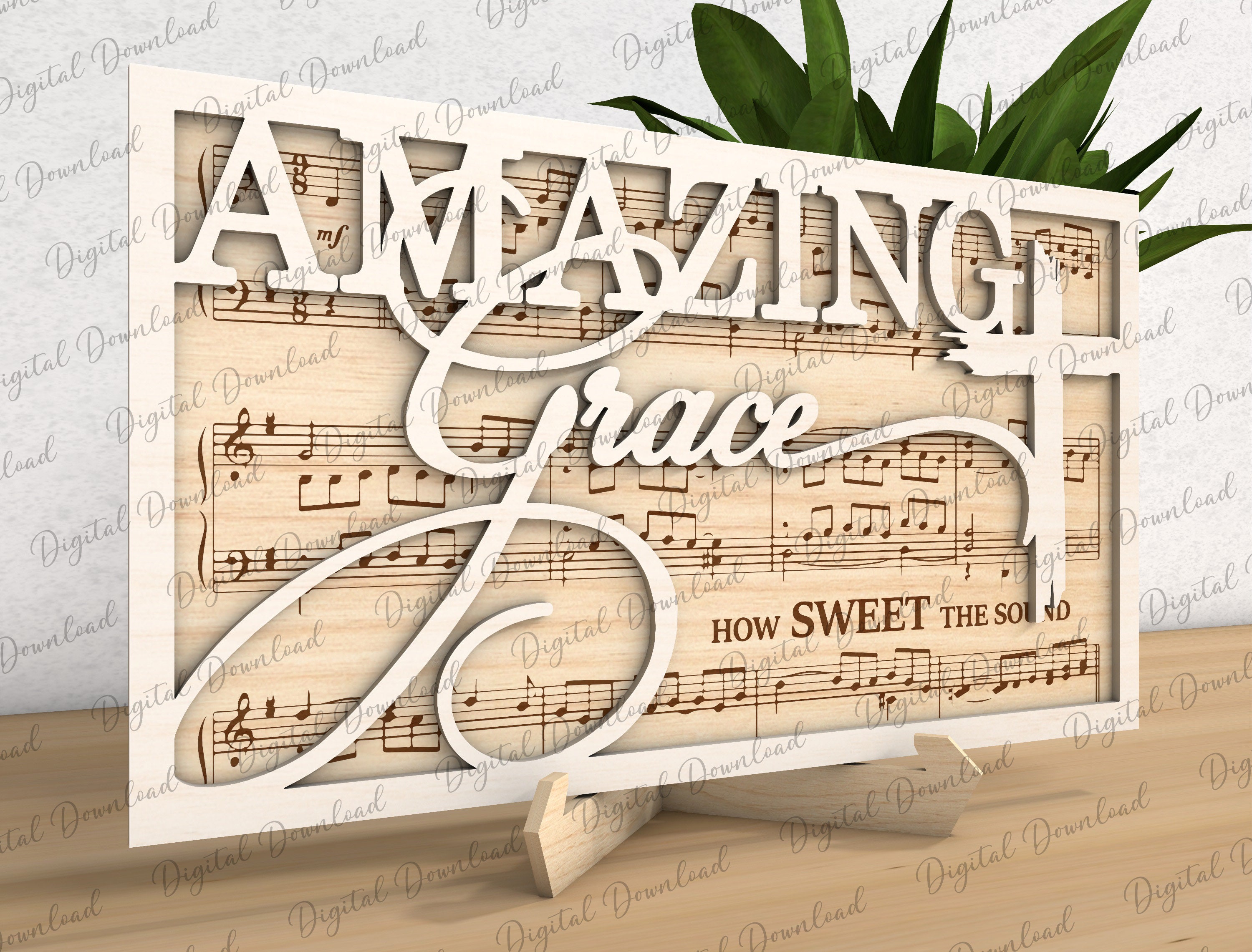 Amazing Grace Stand Decor Laser Cut Svg,amazing Grace Sign Svg ...