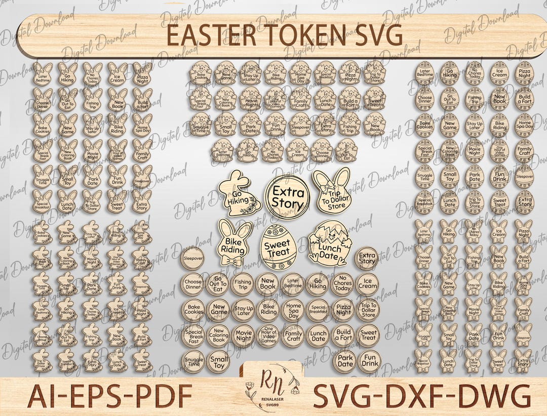 Easter Tokens SVG, Redeemable Easter Token SVG, Kids Easter Laser Files ...