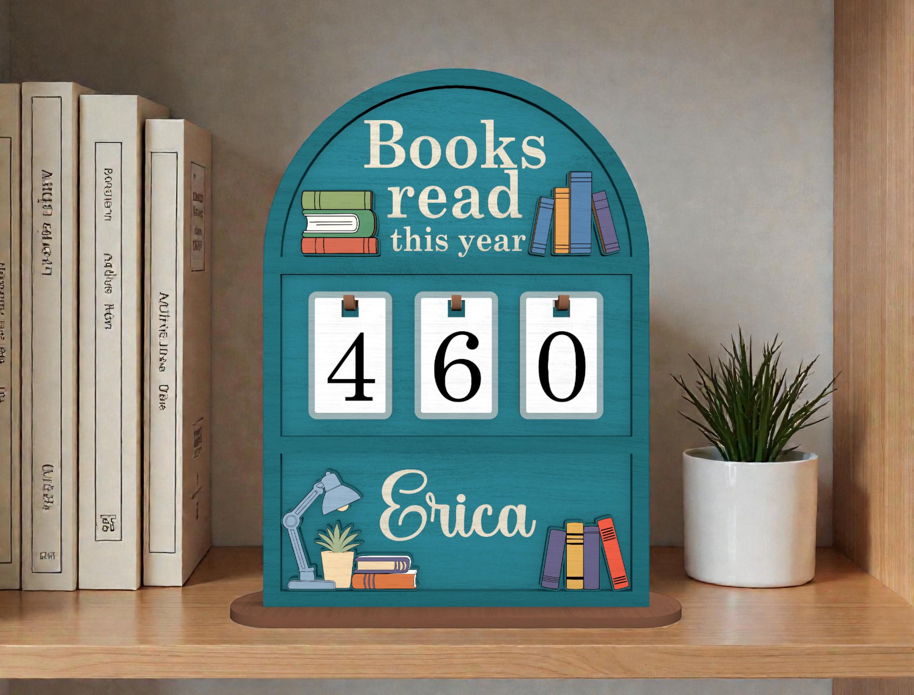 Books Read This Year Desk Tracker SVG, Personalized Reading Counter ...