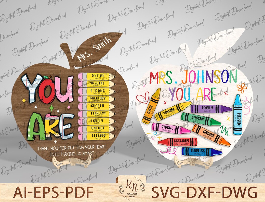 Teacher Apple Sign Personalized Teacher Sign SVG, School Classroom Door ...