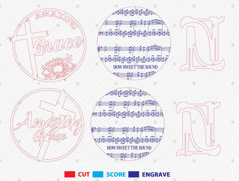Amazing Grace Stand Decor Laser Cut File SVG, Music Faith Svg ...