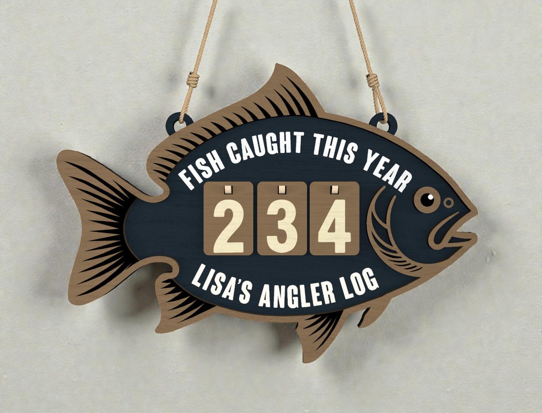 Personalized Wooden Fishing Catch Tracker Sign, Fish Caught This Year ...