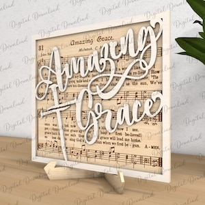 Amazing Grace Stand Decor Laser Cut Svg,amazing Grace Files Svg ...