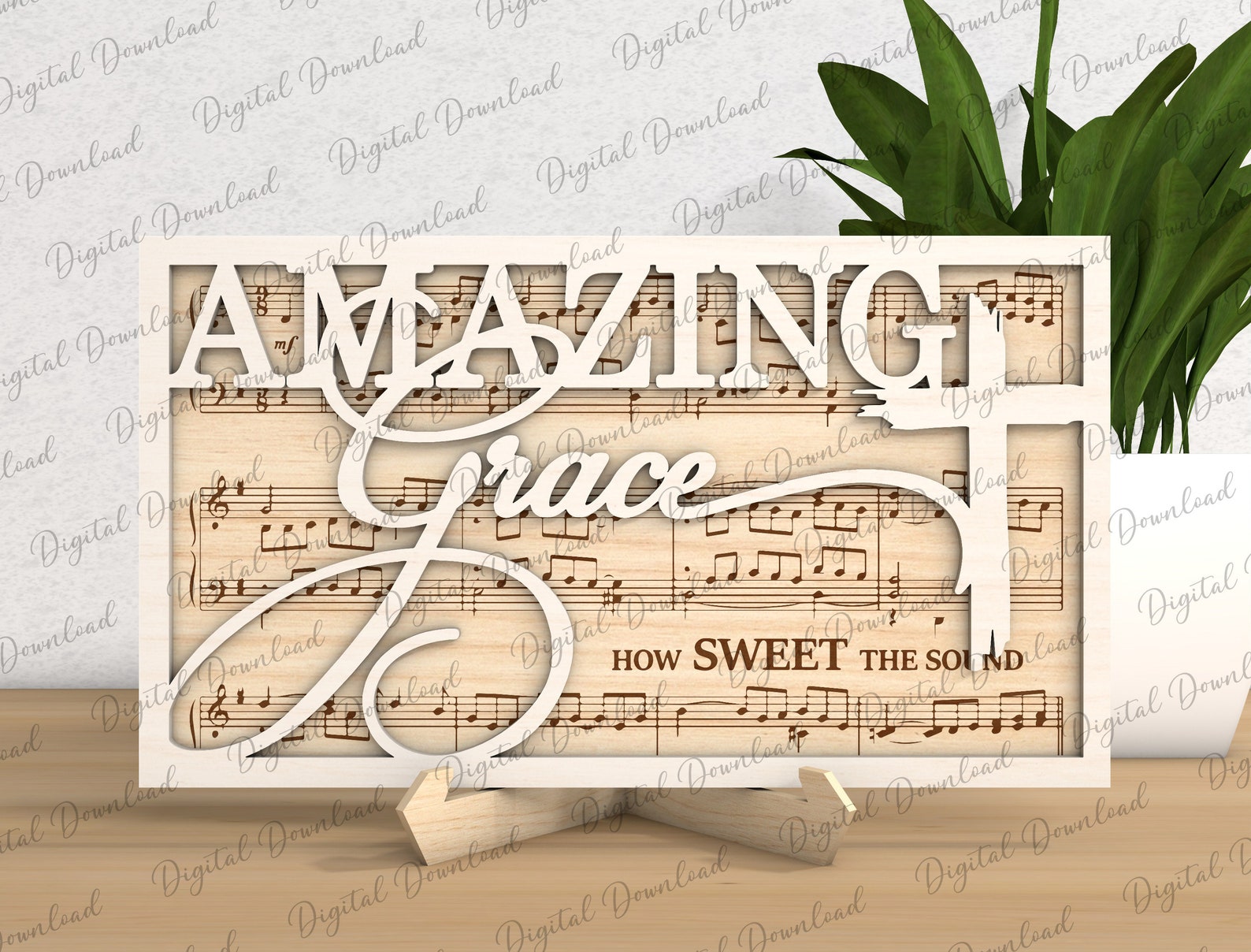 Amazing Grace Stand Decor Laser Cut Svg,amazing Grace Sign Svg ...