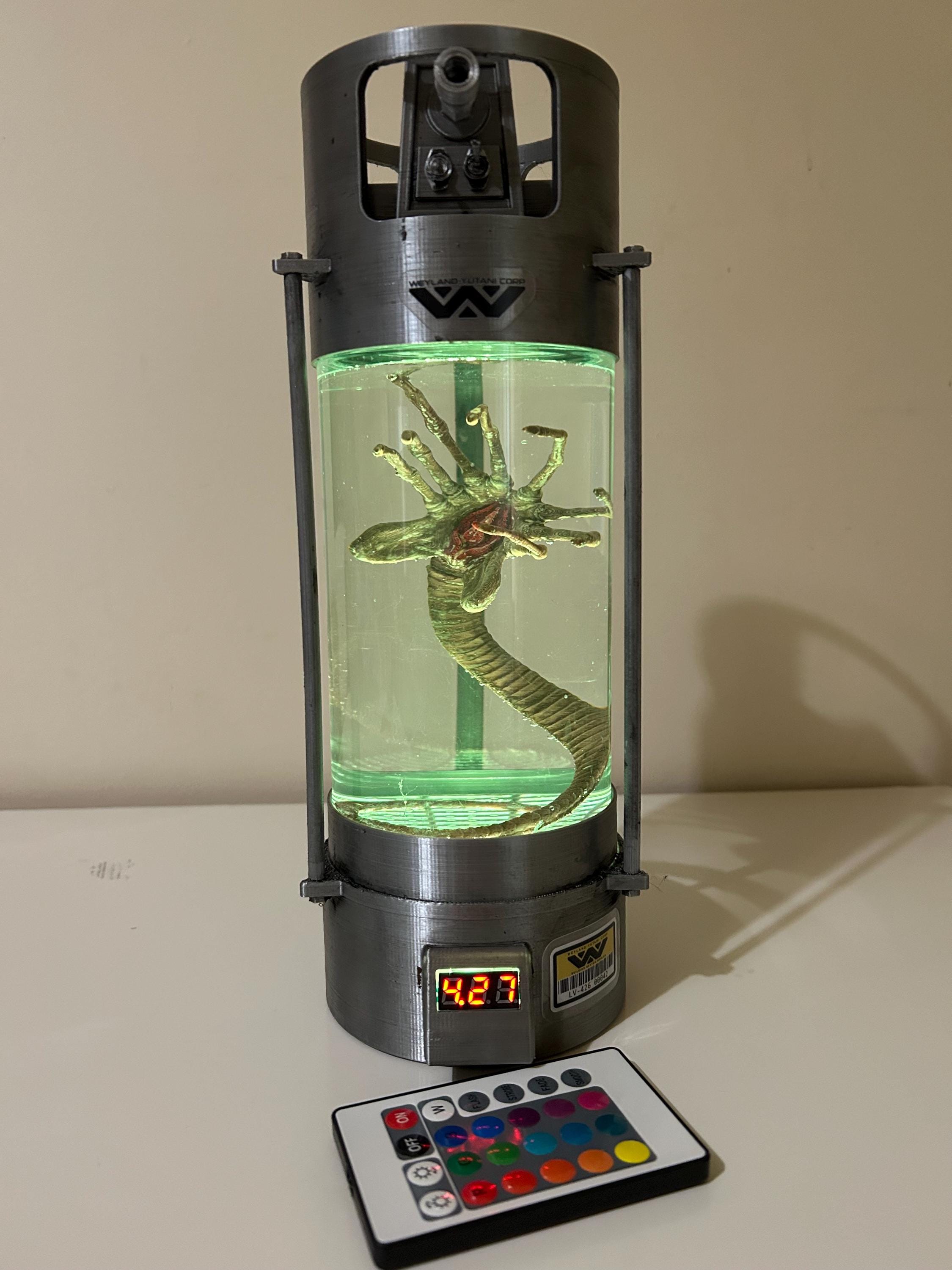 Alien Facehugger Stasis Tube Lamp LED Remote Control 16 Colour - Etsy