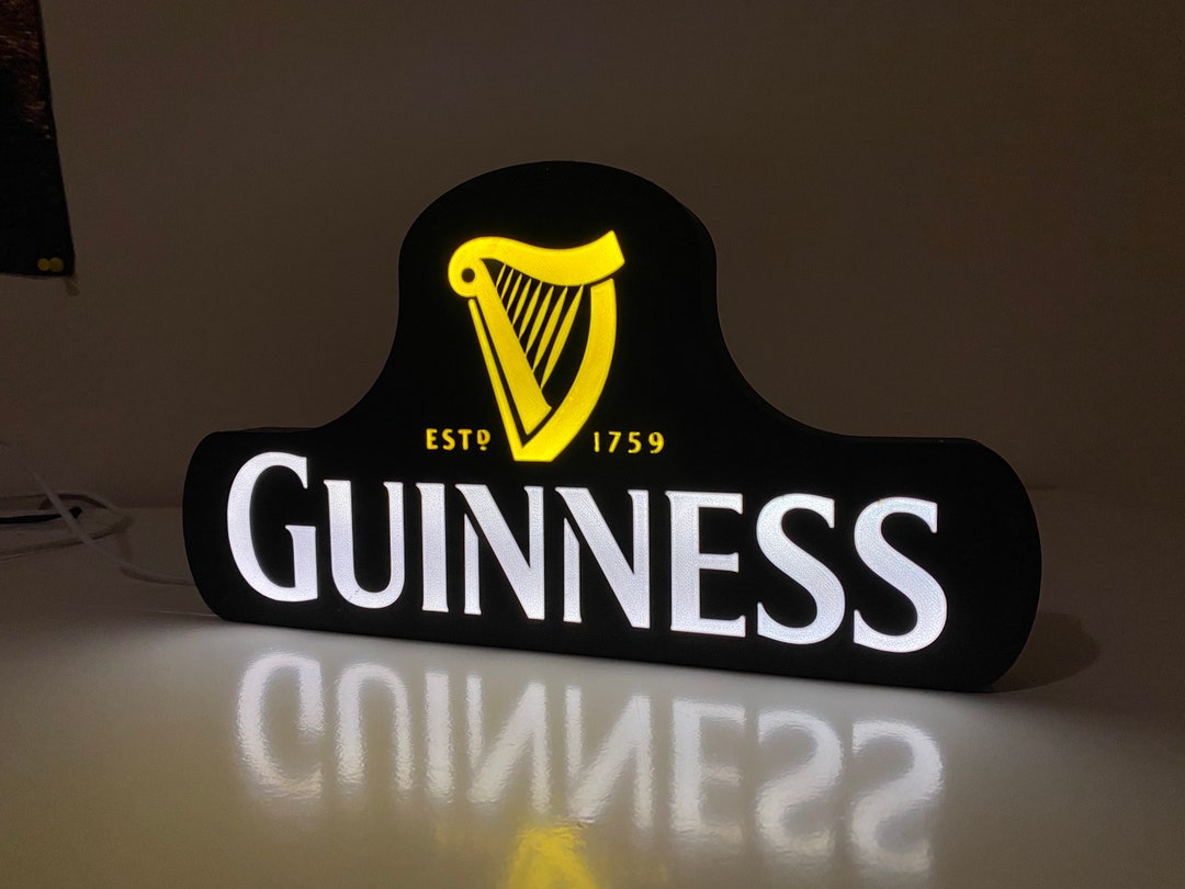 Guinness Illuminated Wall LED Light Box Pub Sign, Man Cave Bar, USB - Etsy
