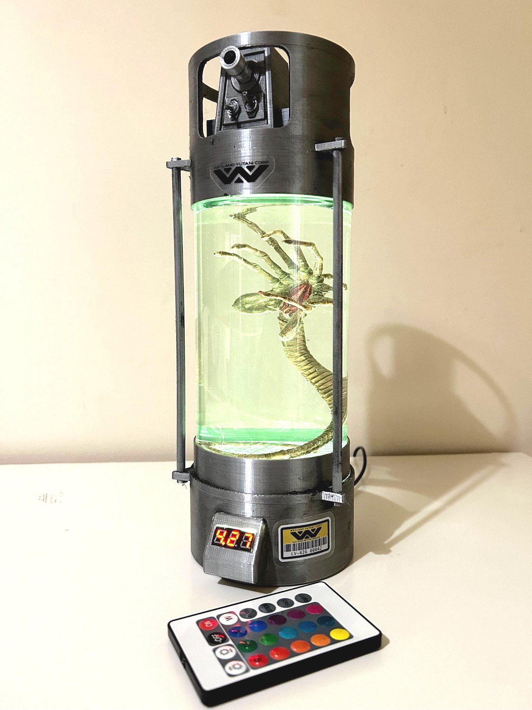 Alien Facehugger Stasis Tube Lamp LED Remote Control 16 Colour - Etsy