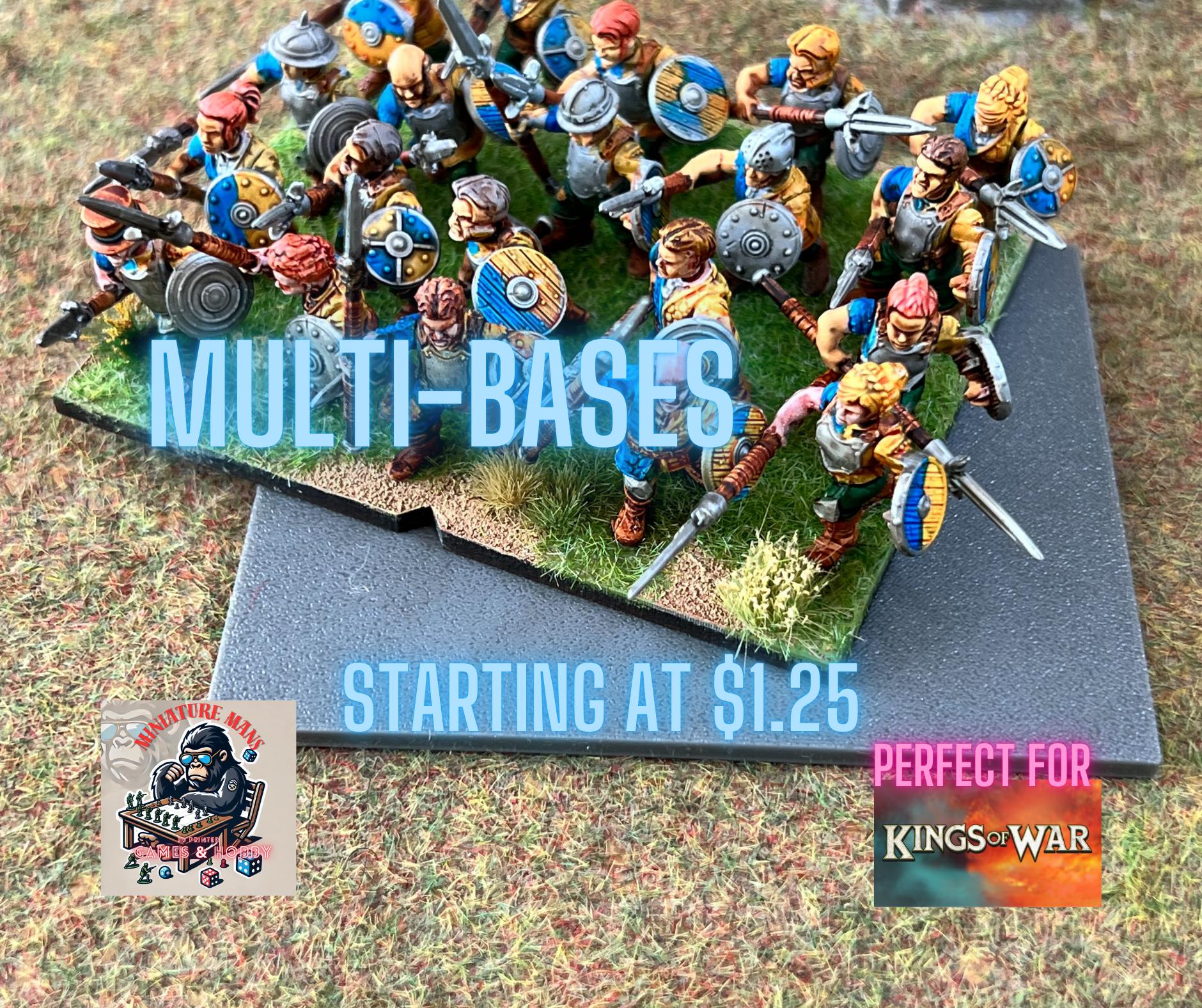 Wargaming Multi-bases for Kings of War Rank and Flank Gaming Bases All ...