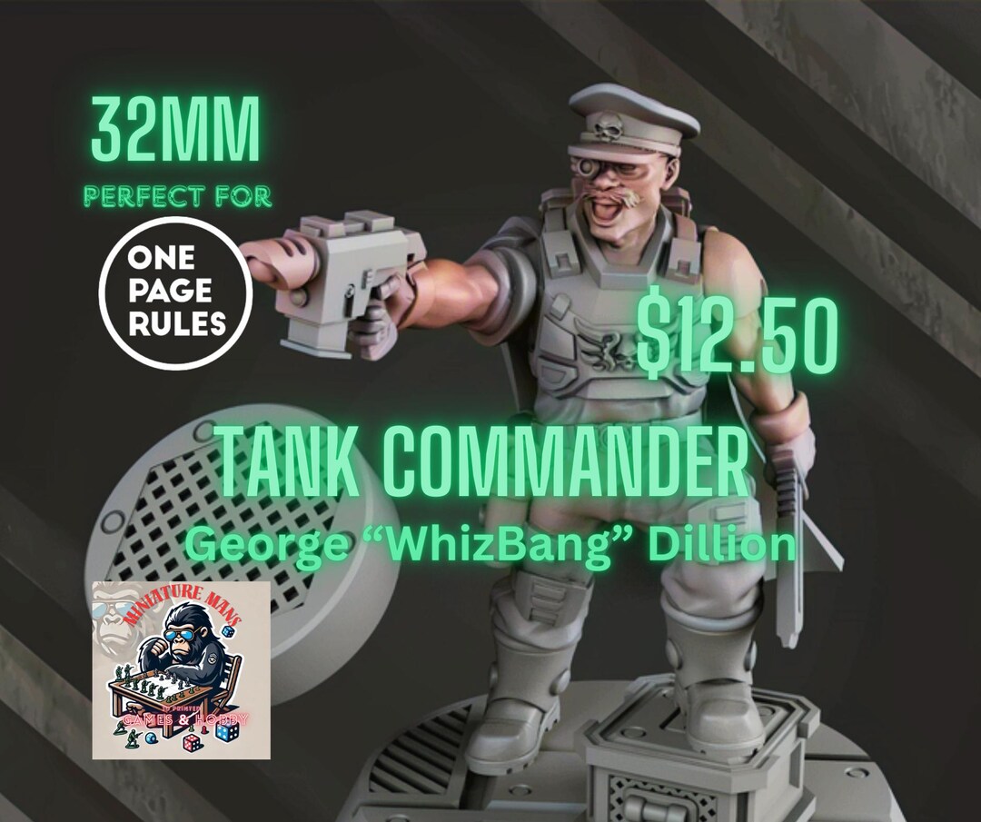 Wargaming Miniatures Tank Commander Whizbang Dillon for Grimdark Sci Fi ...