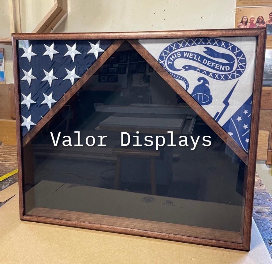 Shadowbox two-flag, Flag Display, Military Shadow Box, Air Force, Army ...