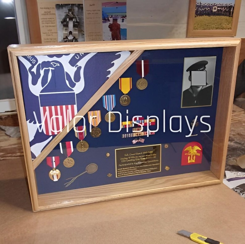 Shadowbox one Flag, Flag Display, Military Shadow Box, Air Force, Army ...