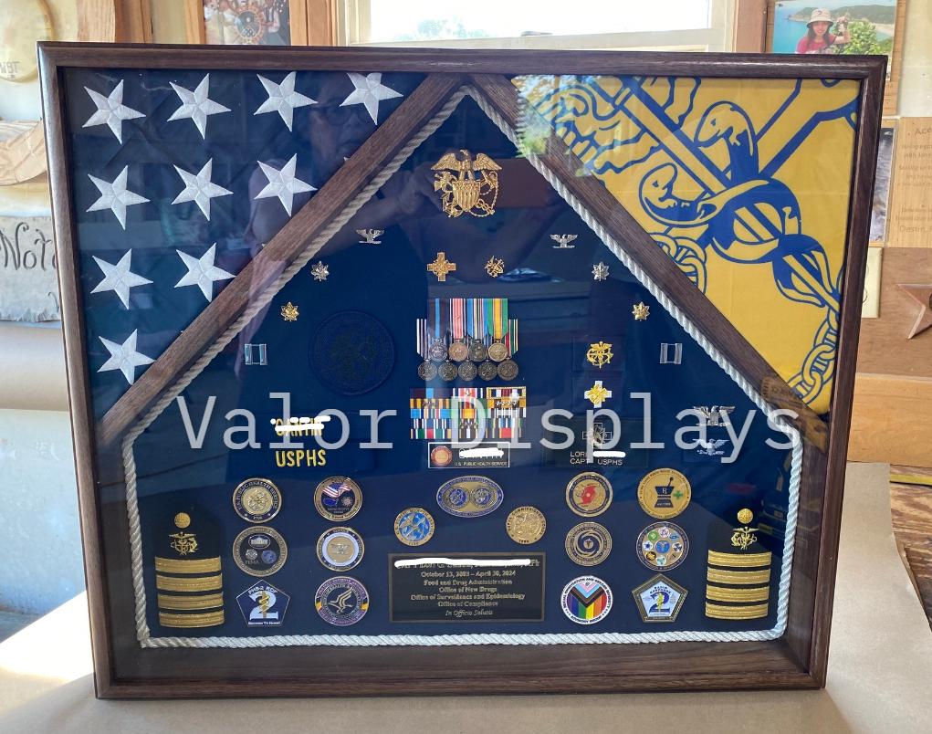 Shadowbox two-flag, Flag Display, Military Shadow Box, Air Force, Army ...