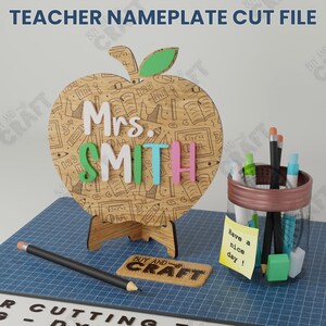 Teacher Nameplate Laser Cut File, Teacher Laser Svg, Teacher Nameplate ...