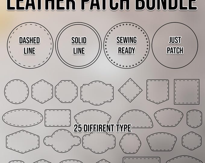 Leather Patch Svg Files, Faux Leather Patch Template Svg, Patches Svg ...