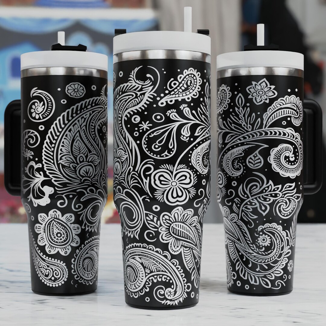 Floral Paisley 40oz Tumbler Wrap, Laser Engraving SVG (digital) - Etsy