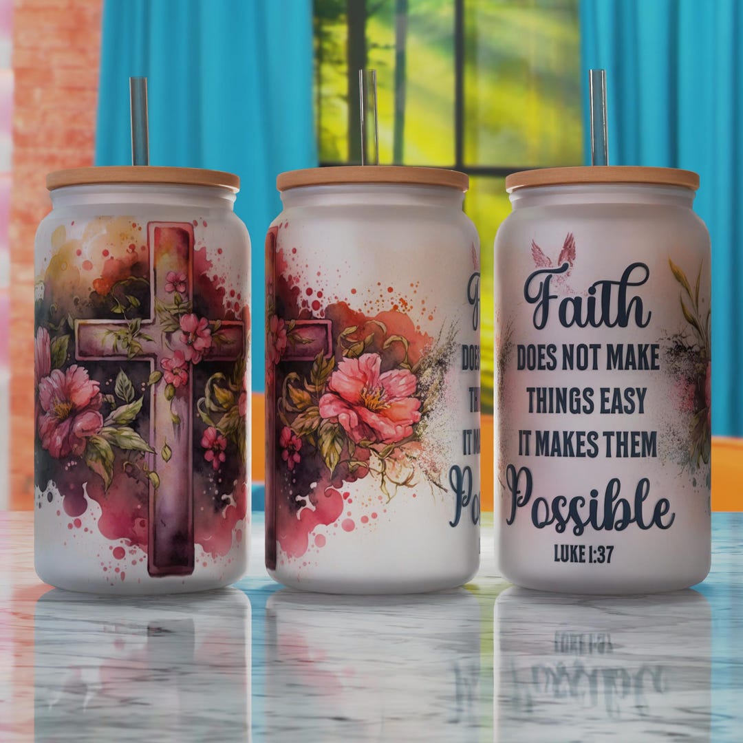 Bible Verse Glass Can Png, Sublimation Tumbler Designs, Christian 16oz ...