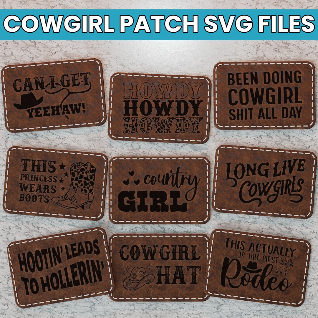 Cowgirl Patches Svg Cut Files, Cowgirl Patch Laser Cut File, Cowgirl ...