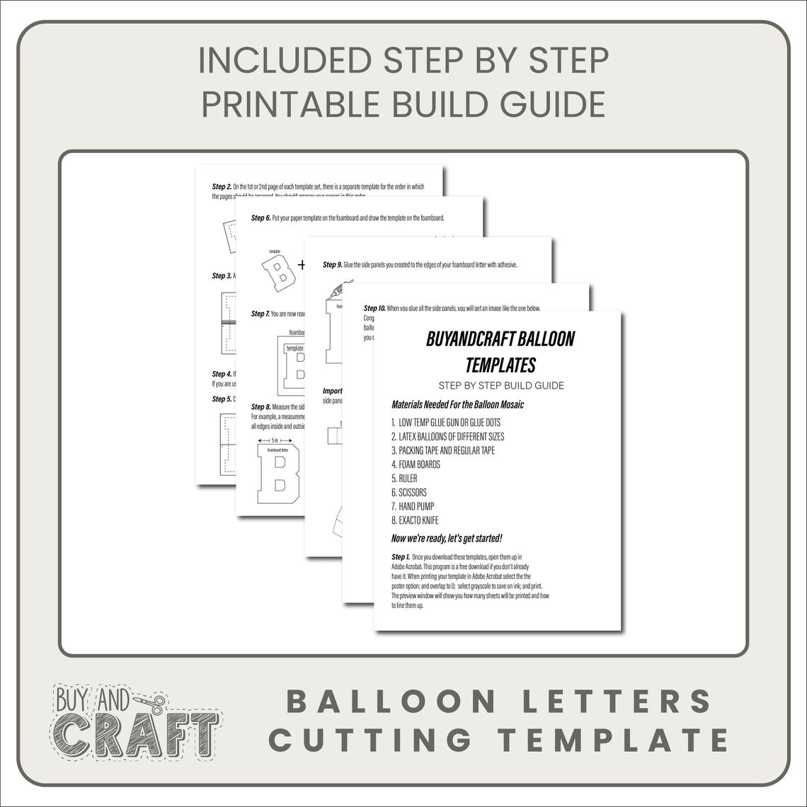 Letters Frame Template, Letters W Printable PDF, 1ft to 7ft Printable ...