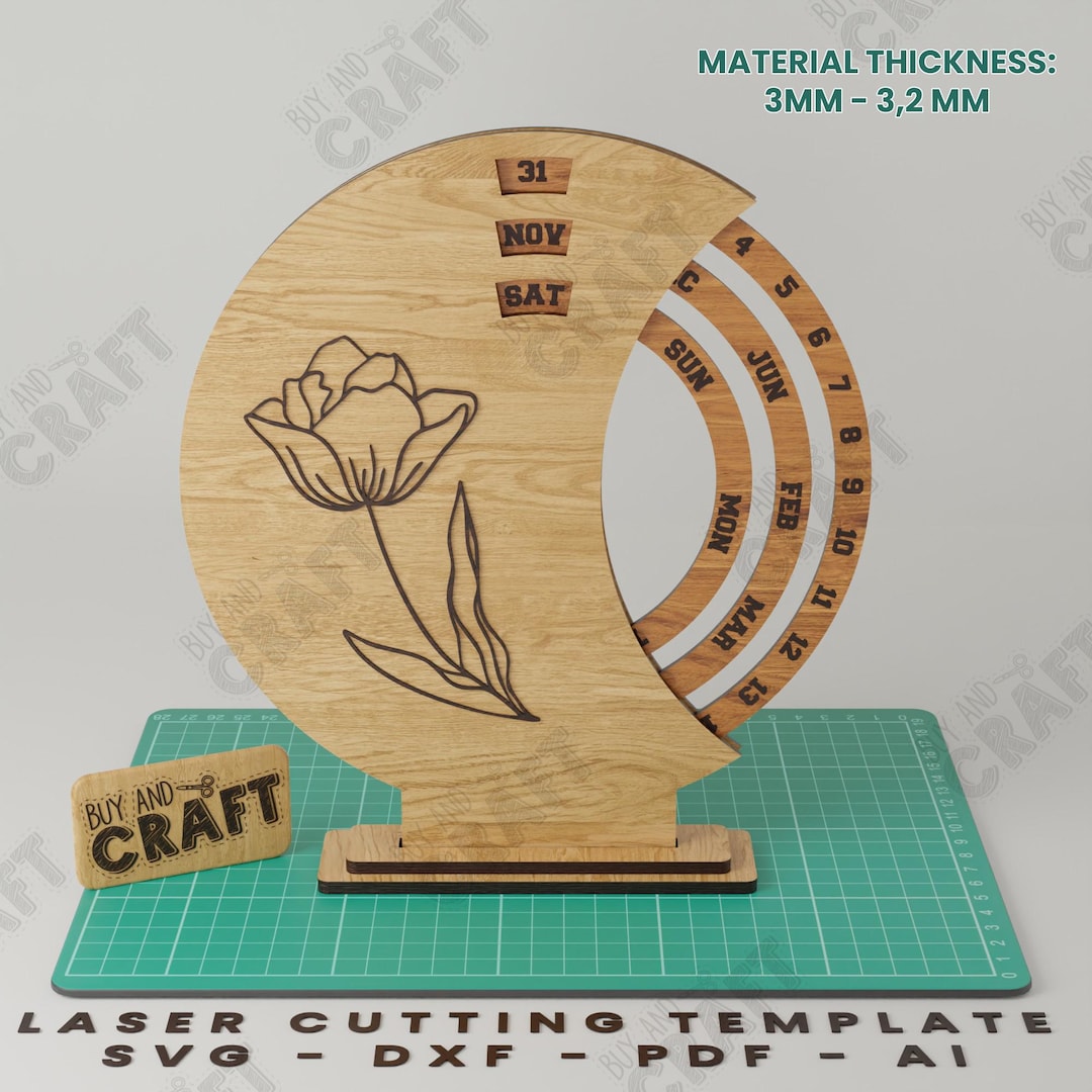 Rotating Calendar Svg, Perpetual Calendar Svg Laser Cut Files, Laser ...
