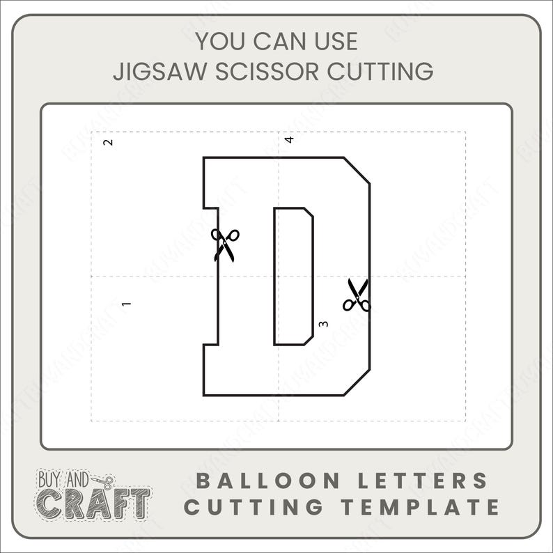 Letters Frame Template, Letters D Printable PDF, 1ft to 7ft Printable ...