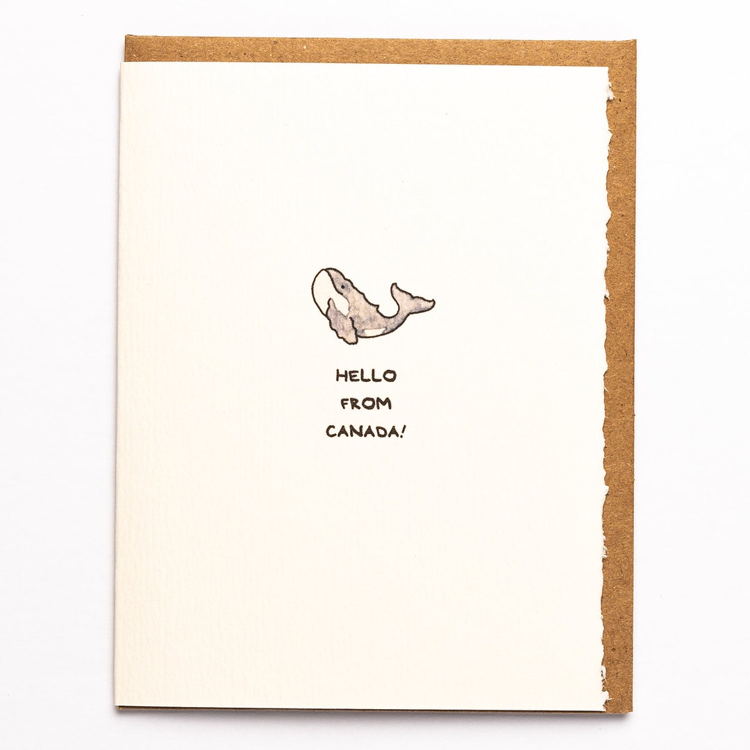Hello From Canada Cute Happy Humpback Whale Canadian Souvenir - Etsy