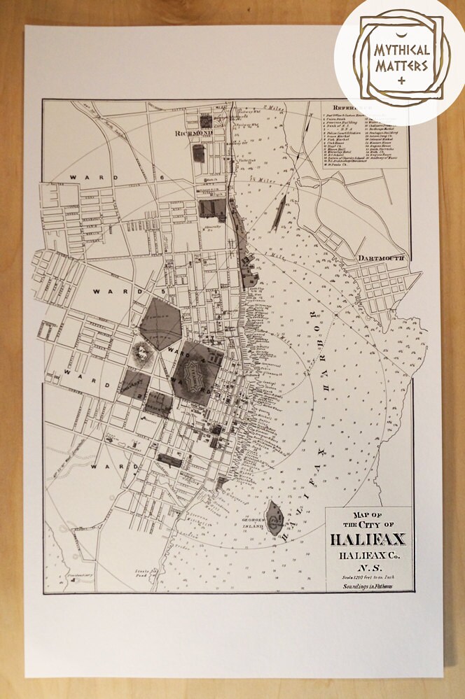 Old Map of Halifax Antique Map Print on Eco Bamboo Paper - Etsy