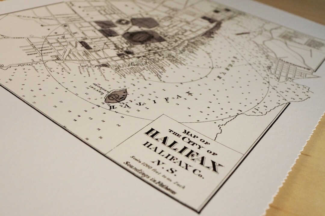 Old Map of Halifax Antique Map Print on Eco Bamboo Paper - Etsy