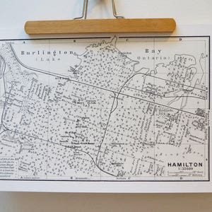 Old Map of Hamilton, Ontario Antique Map Print on YHM Bamboo Paper ...