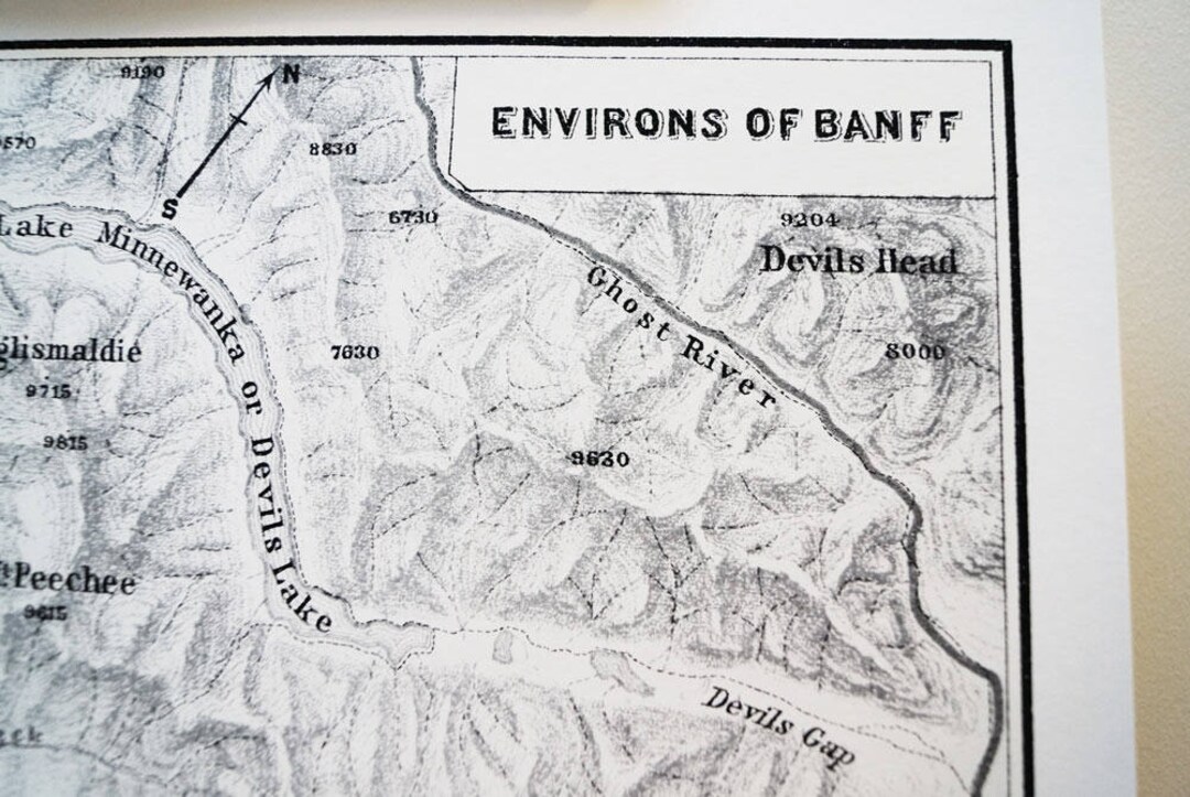 Environs of Banff Alberta Canada Antique Map Print on Eco - Etsy
