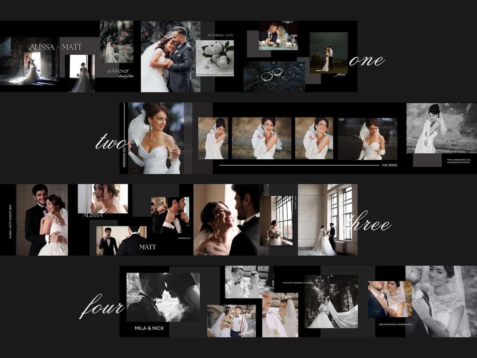 5 Slide Wedding Carousel Template | for Social Media Influencers and ...