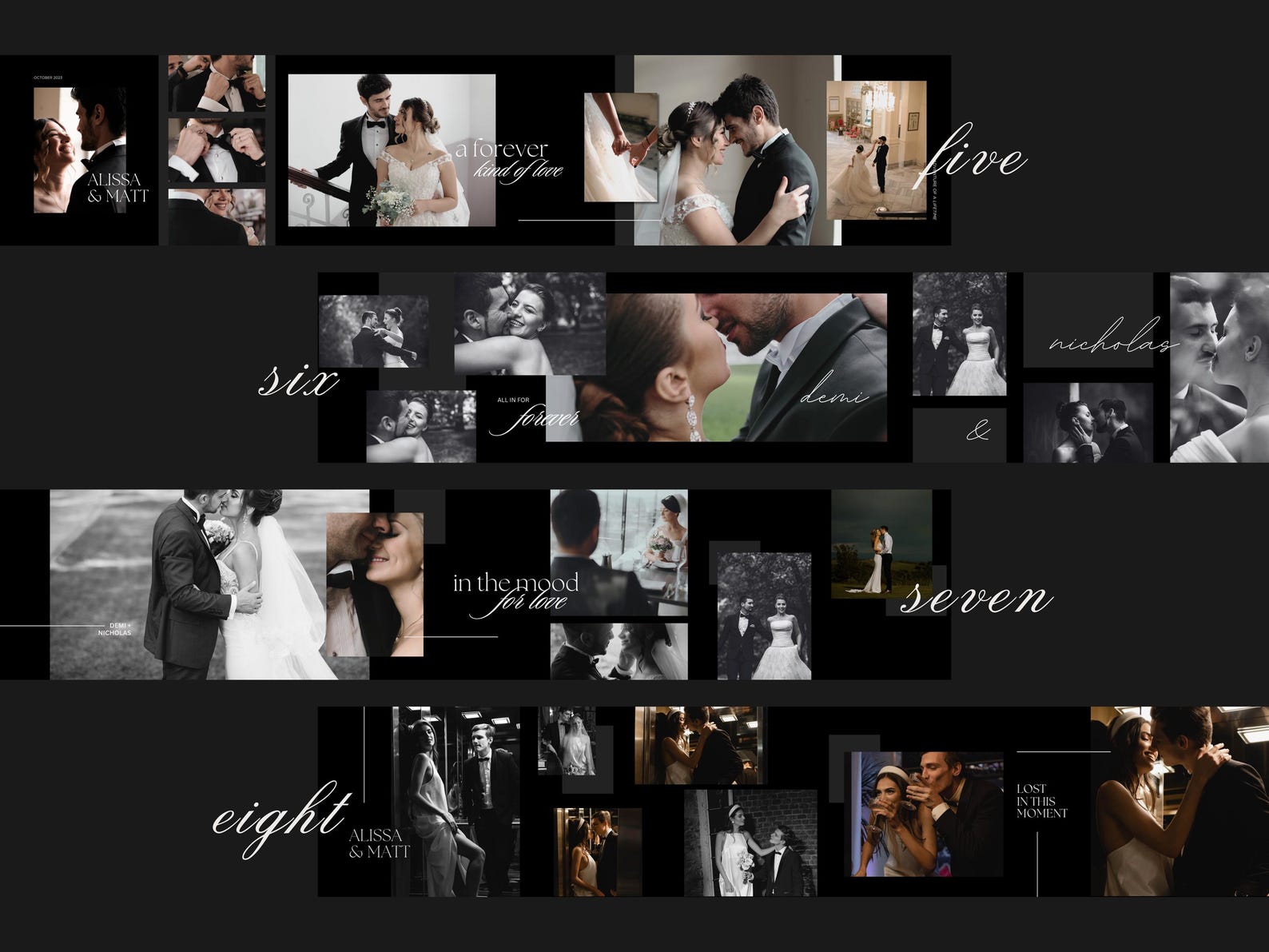 5 Slide Wedding Carousel Template | for Social Media Influencers and ...