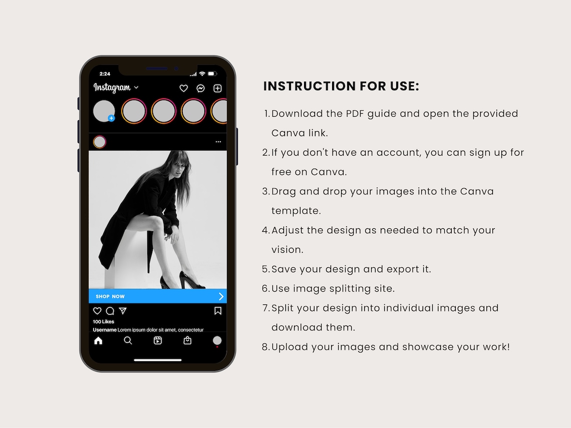 Instagram Carousel Template: 4-slide Canva Layout (digital Download) - Etsy
