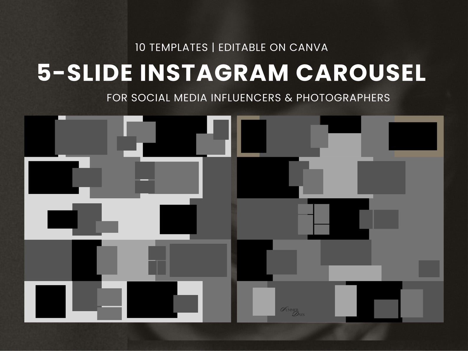 5 Slide Carousel Template | for Social Media Influencers and ...