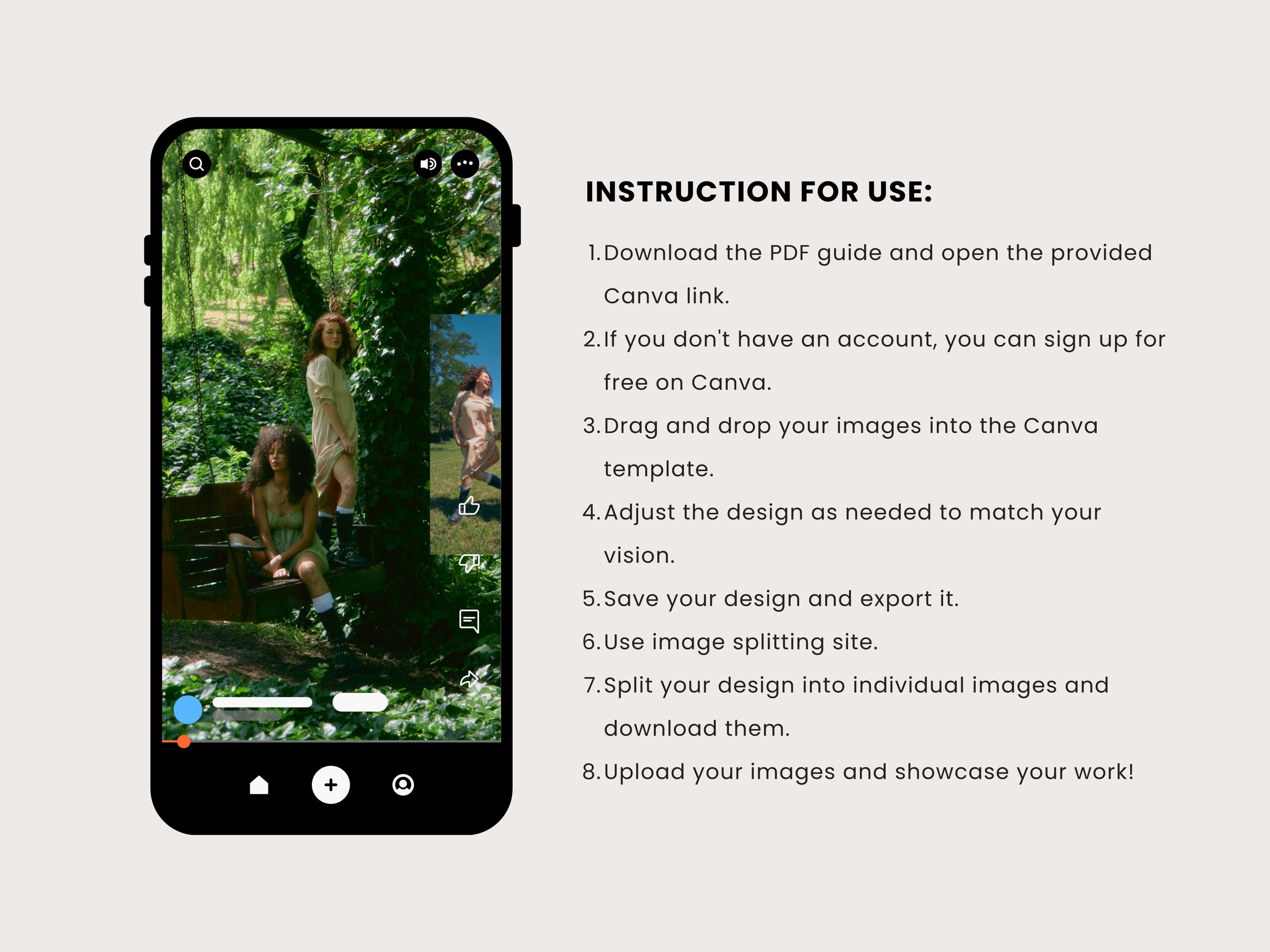 Tiktok Carousel Template: Seamless 4-slide Design (canva) for ...