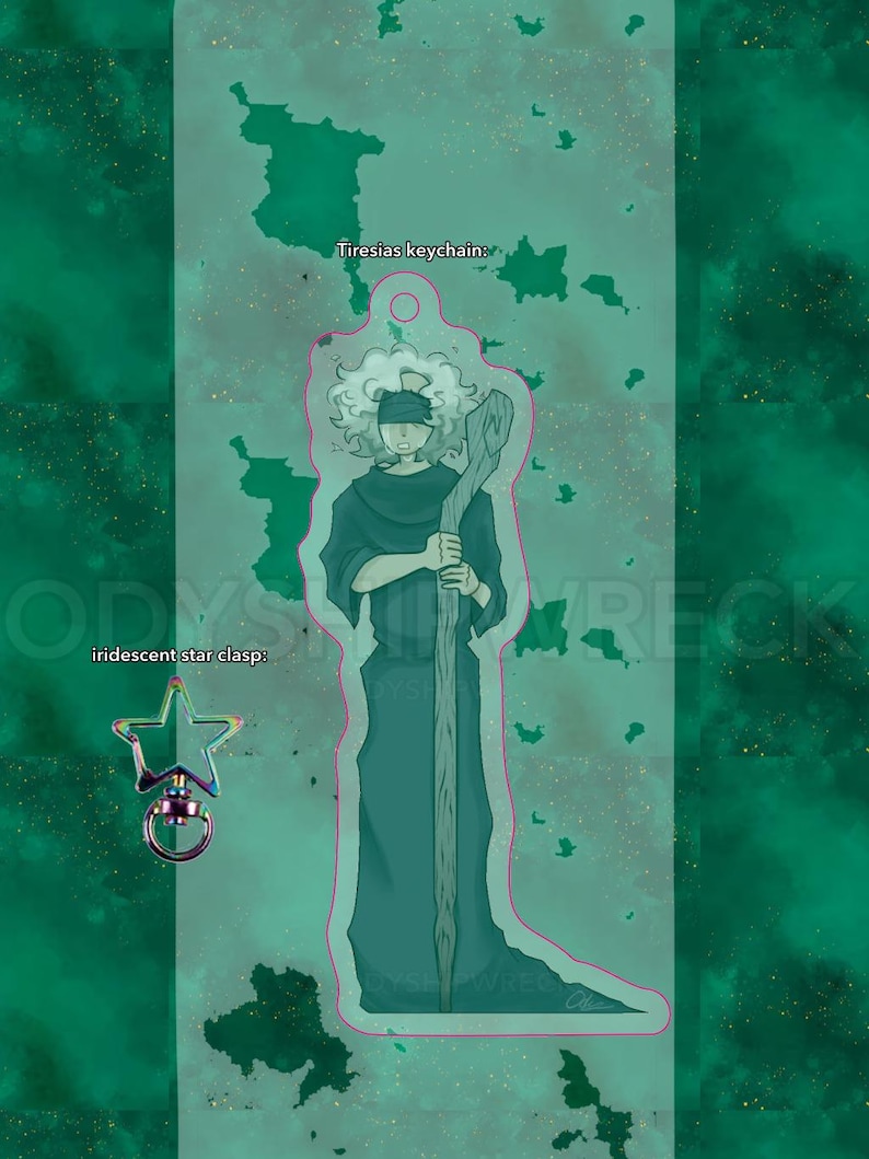 The Odyssey Inspired: Tiresias the Theban Prophet Keychain - Etsy